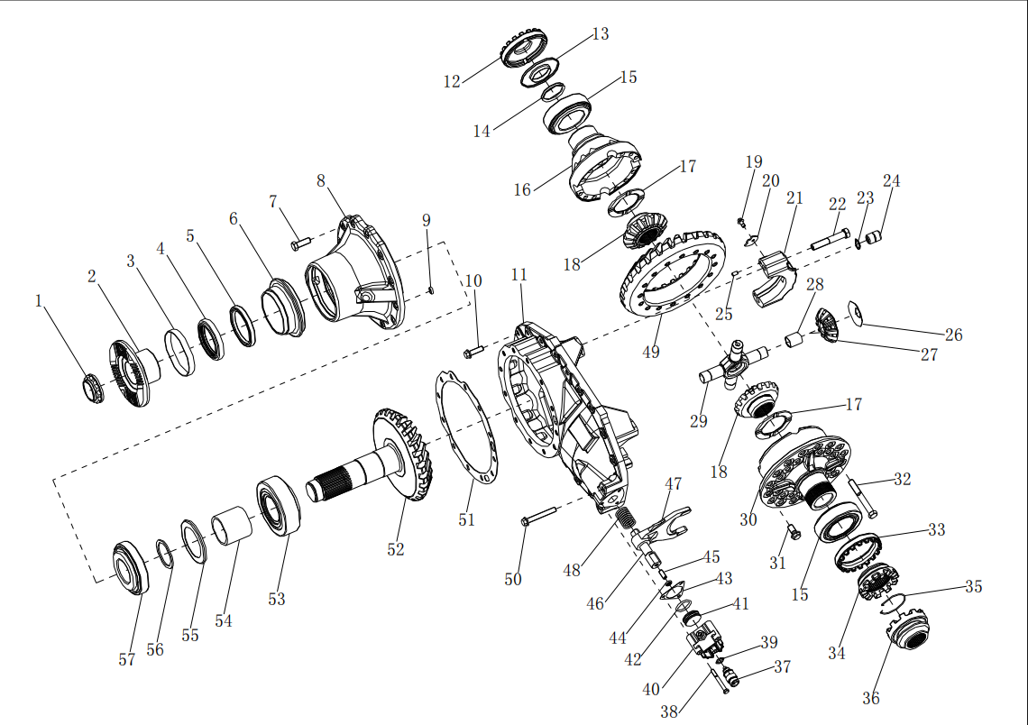 SHACMAN F3000 HDM SERIES DUAL STAGE DECELERATION DRIVE REAR AXLE MIDDLE ...