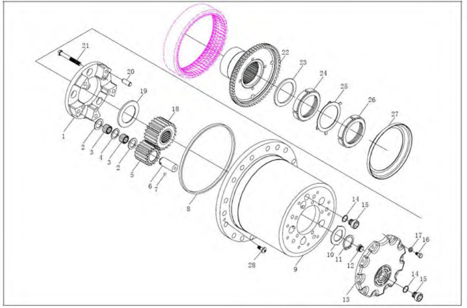 SHACMAN STR DOUBLE AXLE WHEEL PLANETARY REDUCERⅡ-3